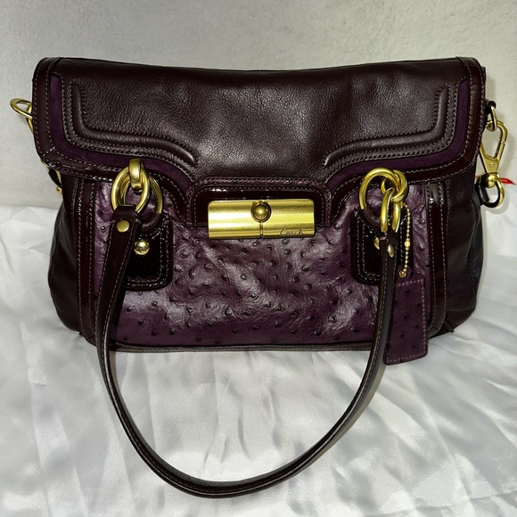 Coach | Bags | Coach Kristin Spectator Plum Vintage Leather Satchel ...